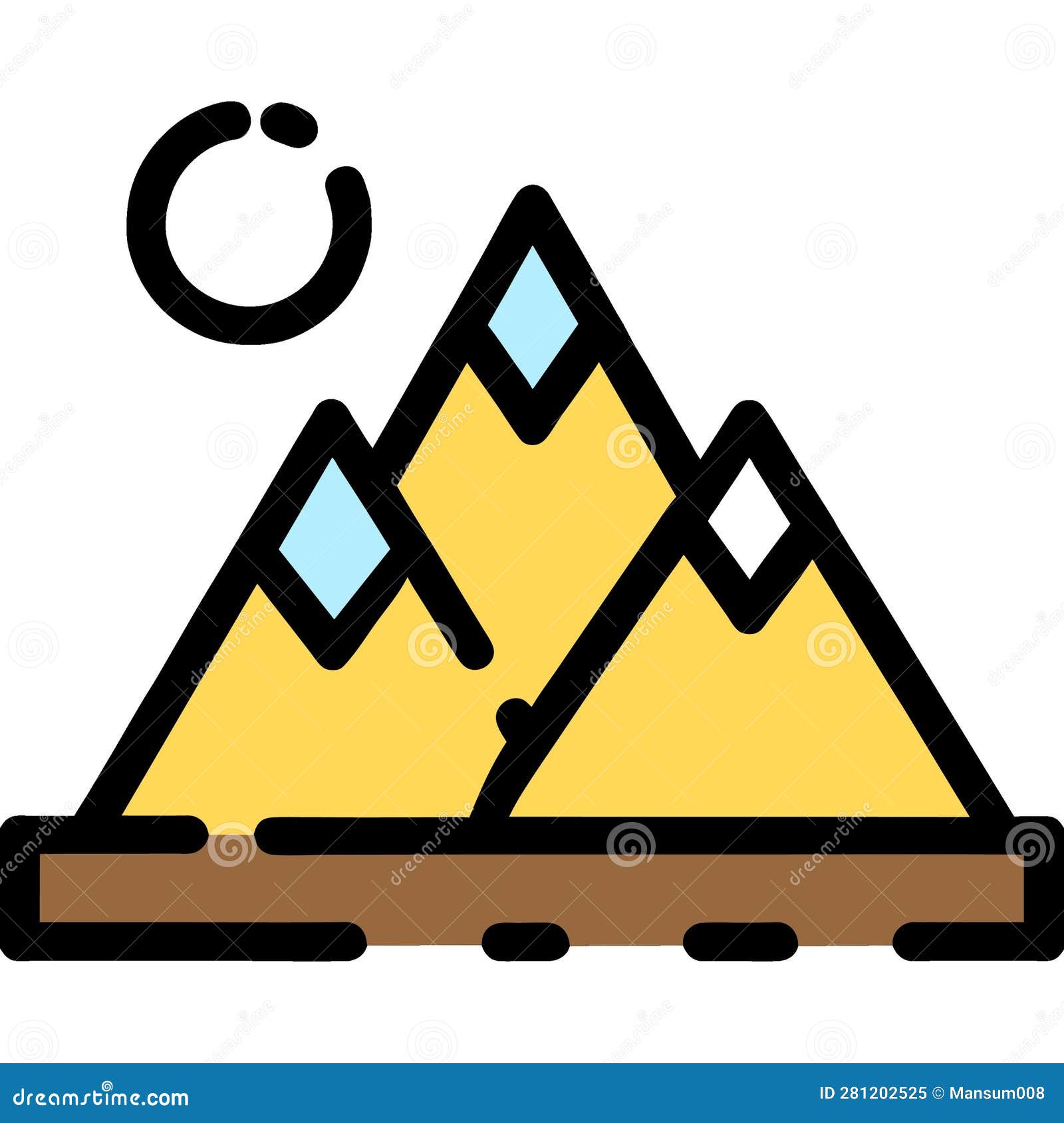 Mountain Landscape Cartoon. Simple Illustration Stock Illustration ...