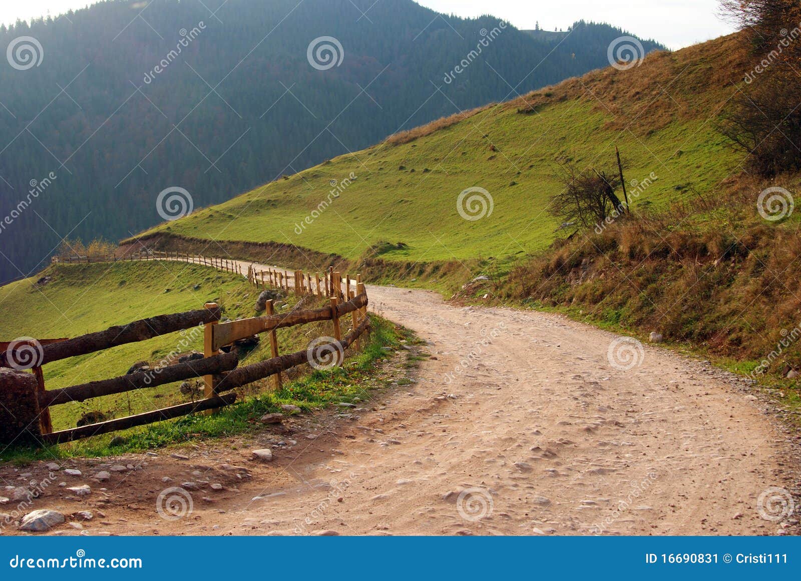 Mountain Landscape: Curved Rural Road Stock Image - Image of danger ...