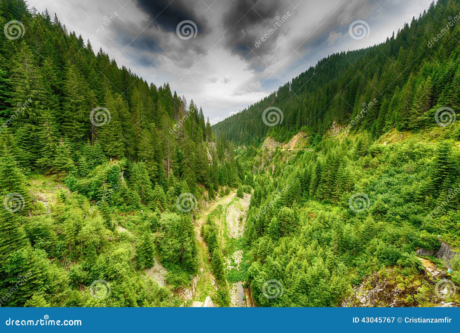 Mountain Landscape with Dramatic Clouds Stock Image - Image of ...