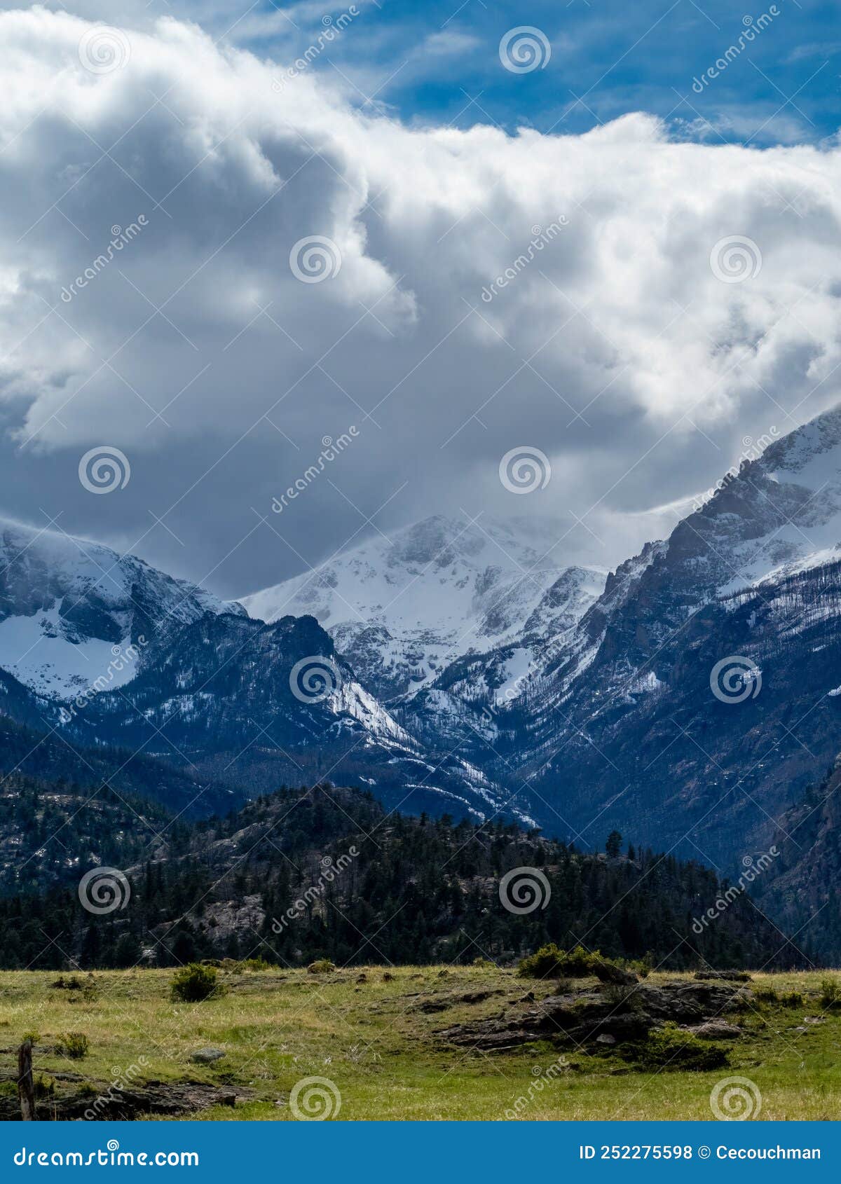 Mountain Landscape with Dramatic Clouds Overhead Stock Photo - Image of ...