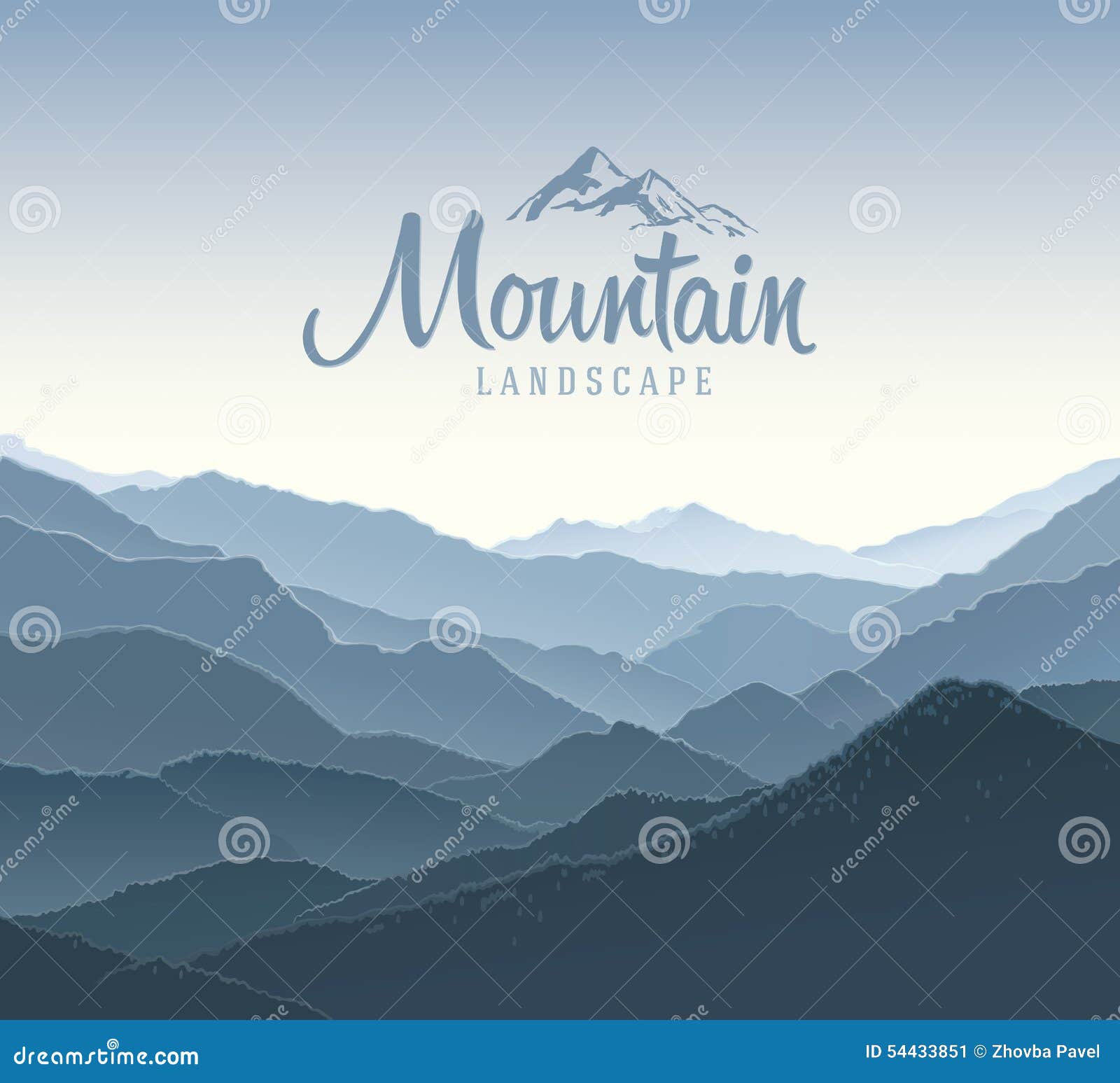 Mountain Landscape and Elements Logo. Stock Vector - Illustration of ...