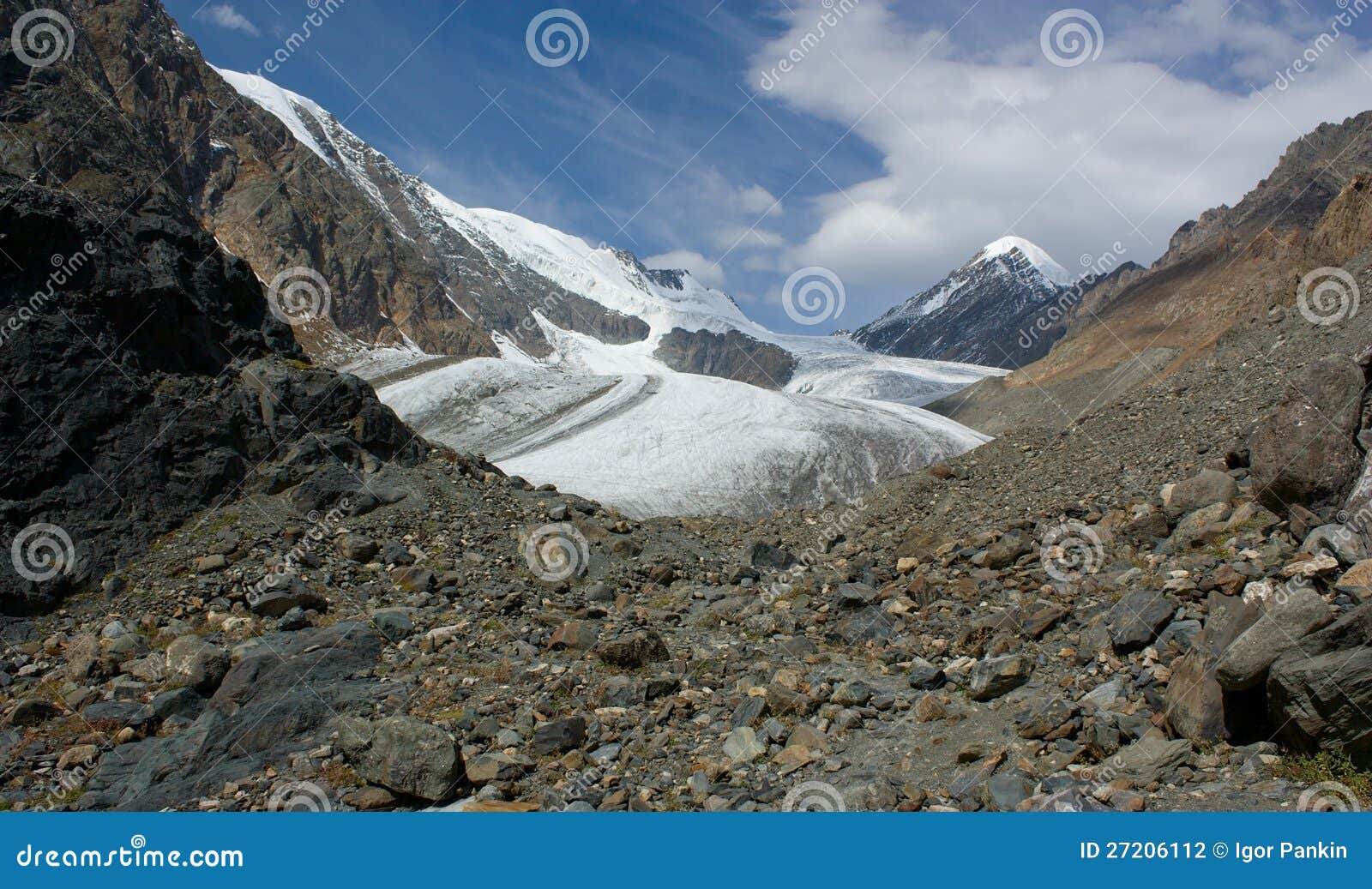 Mountain Landscape. Glacier. Mountain Altai. Stock Photo - Image of ...