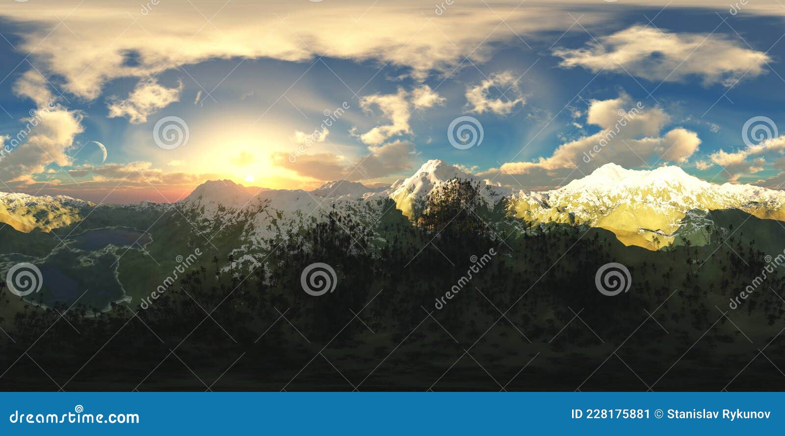Mountain Landscape, HDRI, Environment Map Stock Image - Image of ...