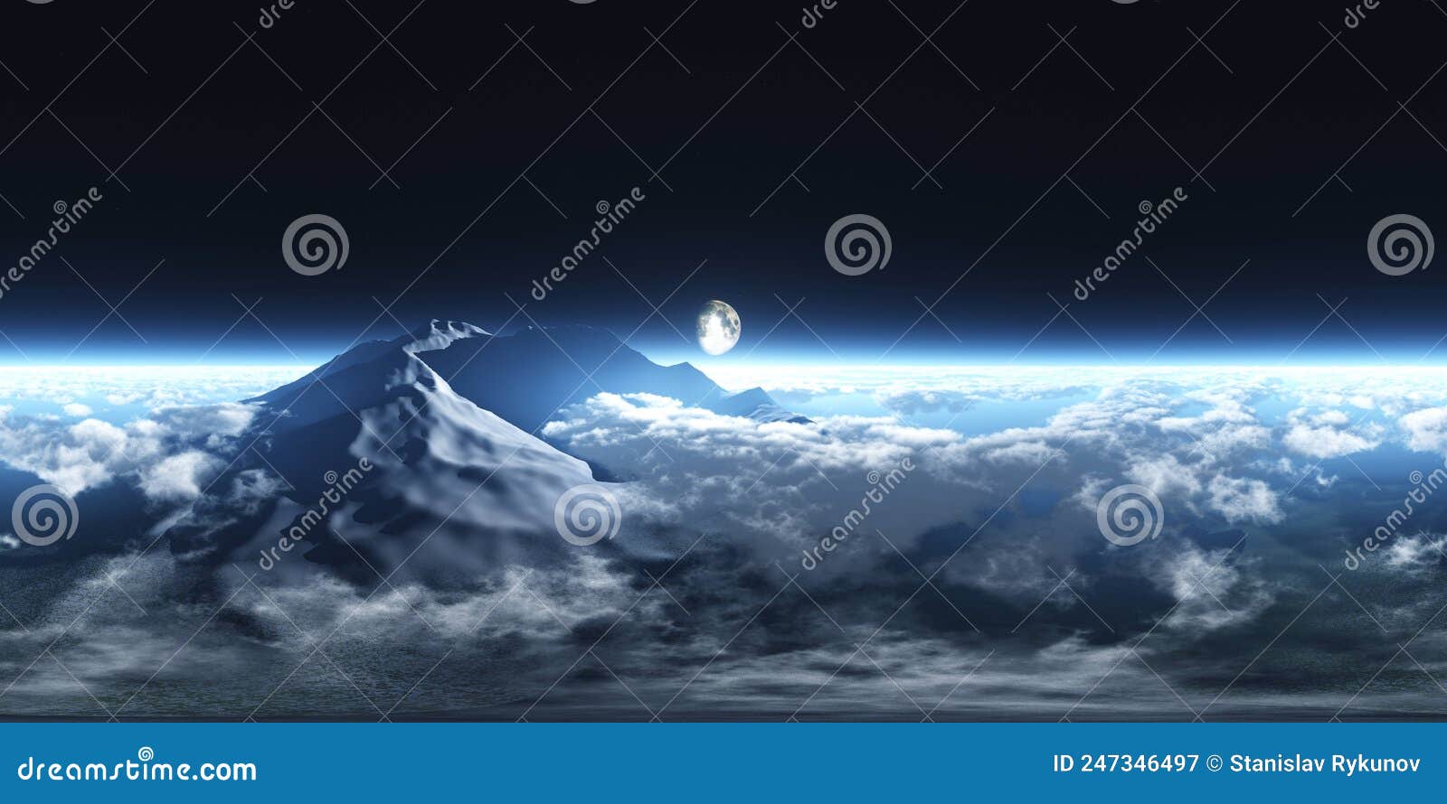 Mountain Landscape, HDRI, Environment Map Stock Illustration ...