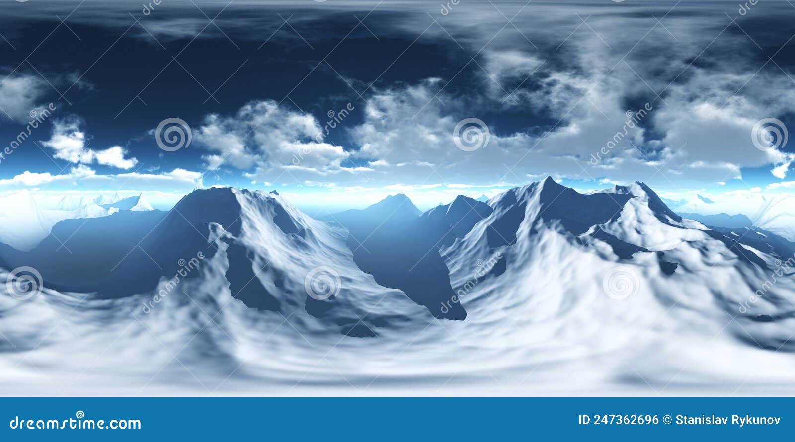 Mountain Landscape, HDRI, Environment Map Stock Illustration ...