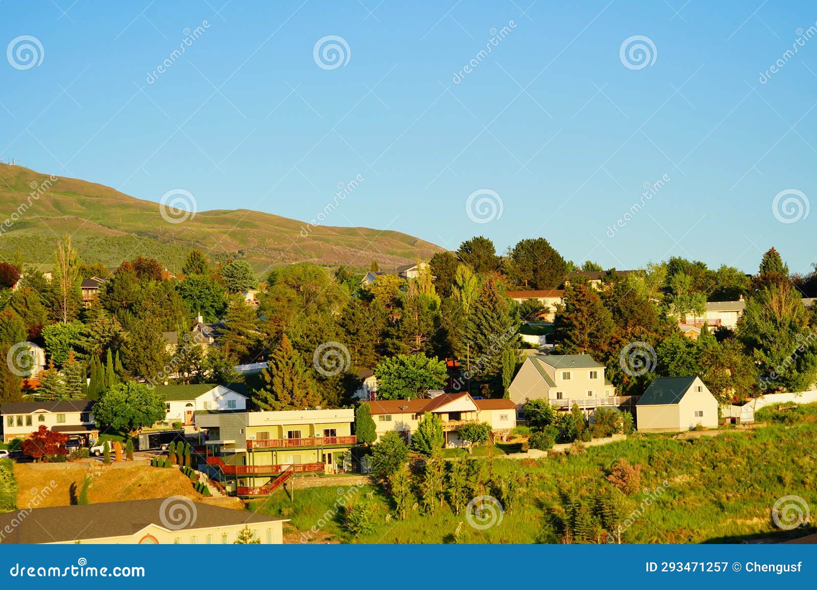 Mountain Landscape of House and Tree in City Pocatello in the State of ... Mountain Landscape of House and Tree in City Pocatello in the State of ...