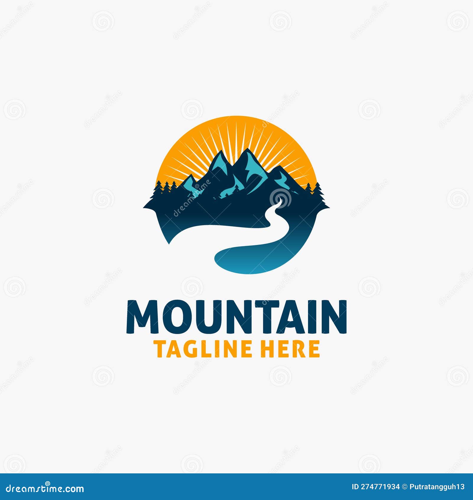 Mountain Landscape Logo Design Stock Vector - Illustration of logo ...