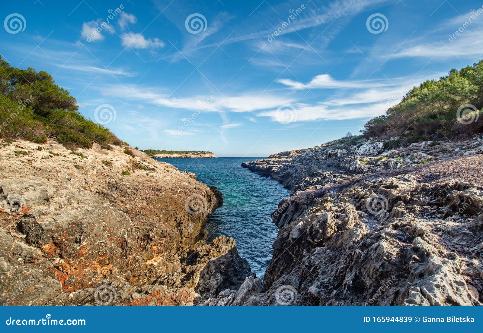 Mountain Landscape and the Mediterranean Sea in Spain Stock Image ...