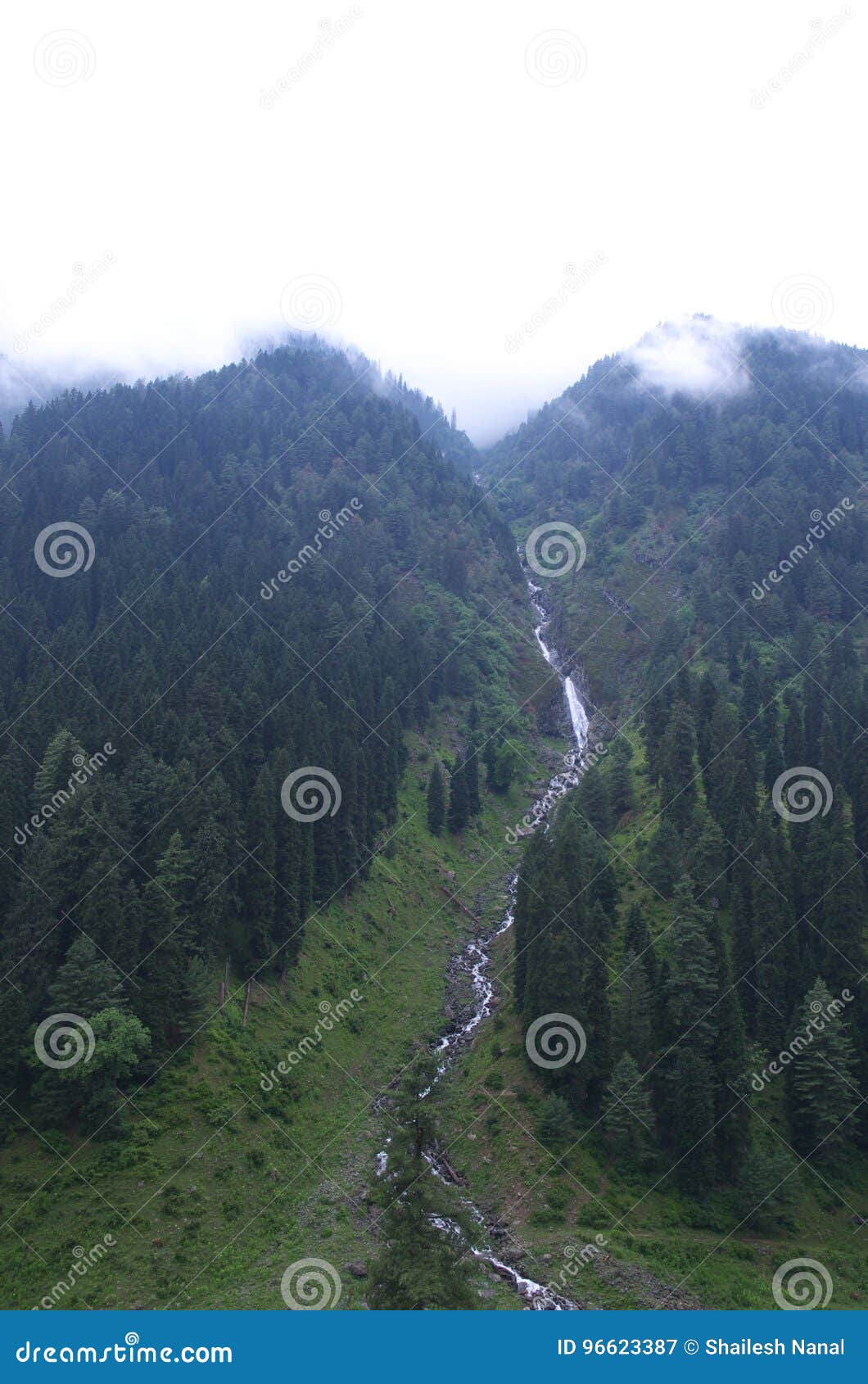 Mountain Landscape in Pahalgam Stock Image - Image of forest, gray ...