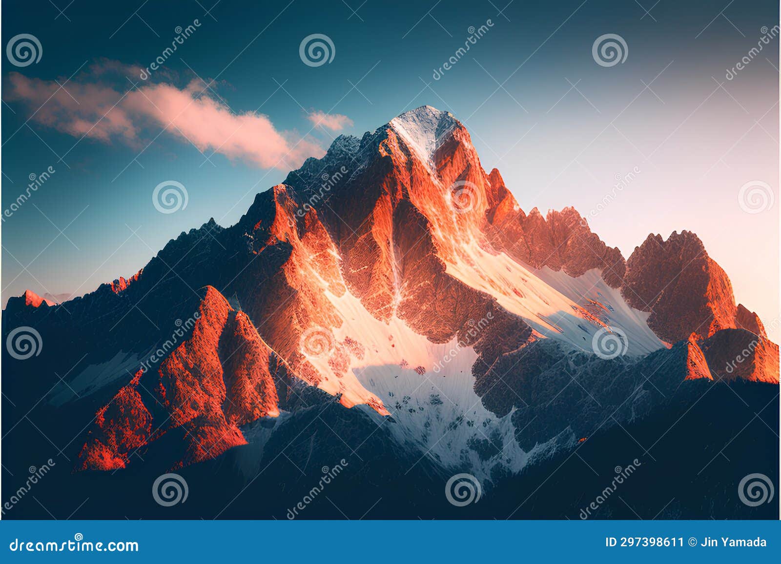 Mountain Landscape. Peaks of the Alps at Sunset. Sunrise Stock ...