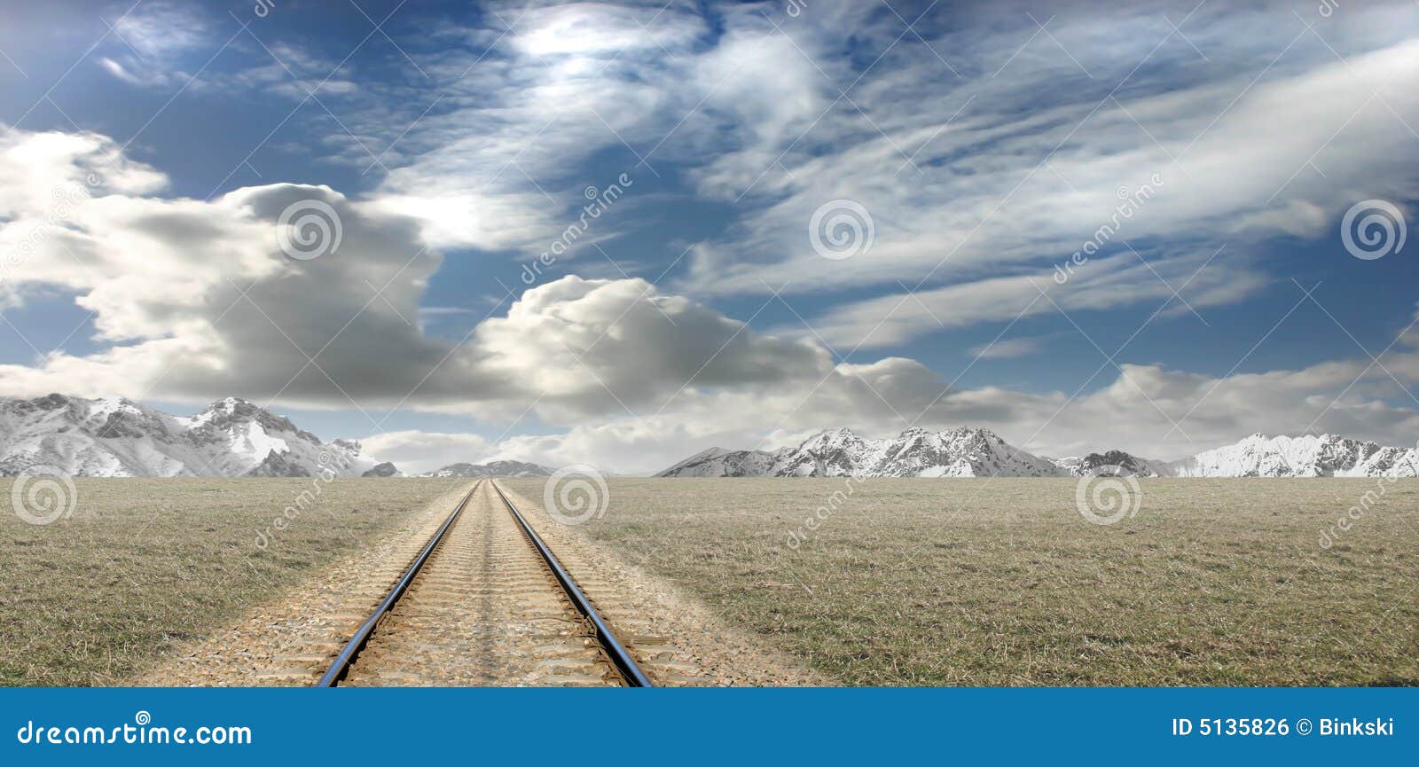 Mountain Landscape with Railway Line Stock Photo - Image of landscape ...