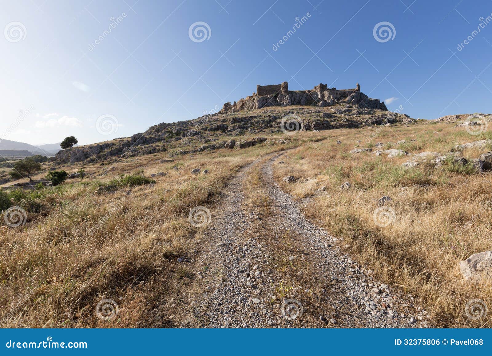 Mountain Landscape in Rhodes in Greece Stock Photo - Image of europe ...