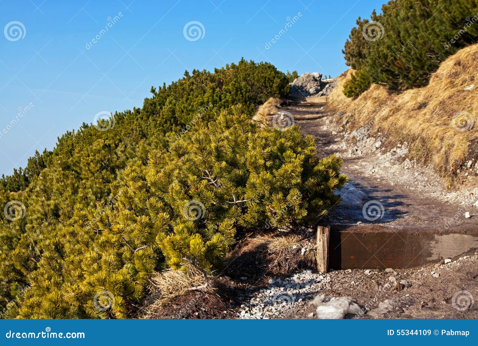 Mountain Landscape with Rock Path Stock Image - Image of trail ...