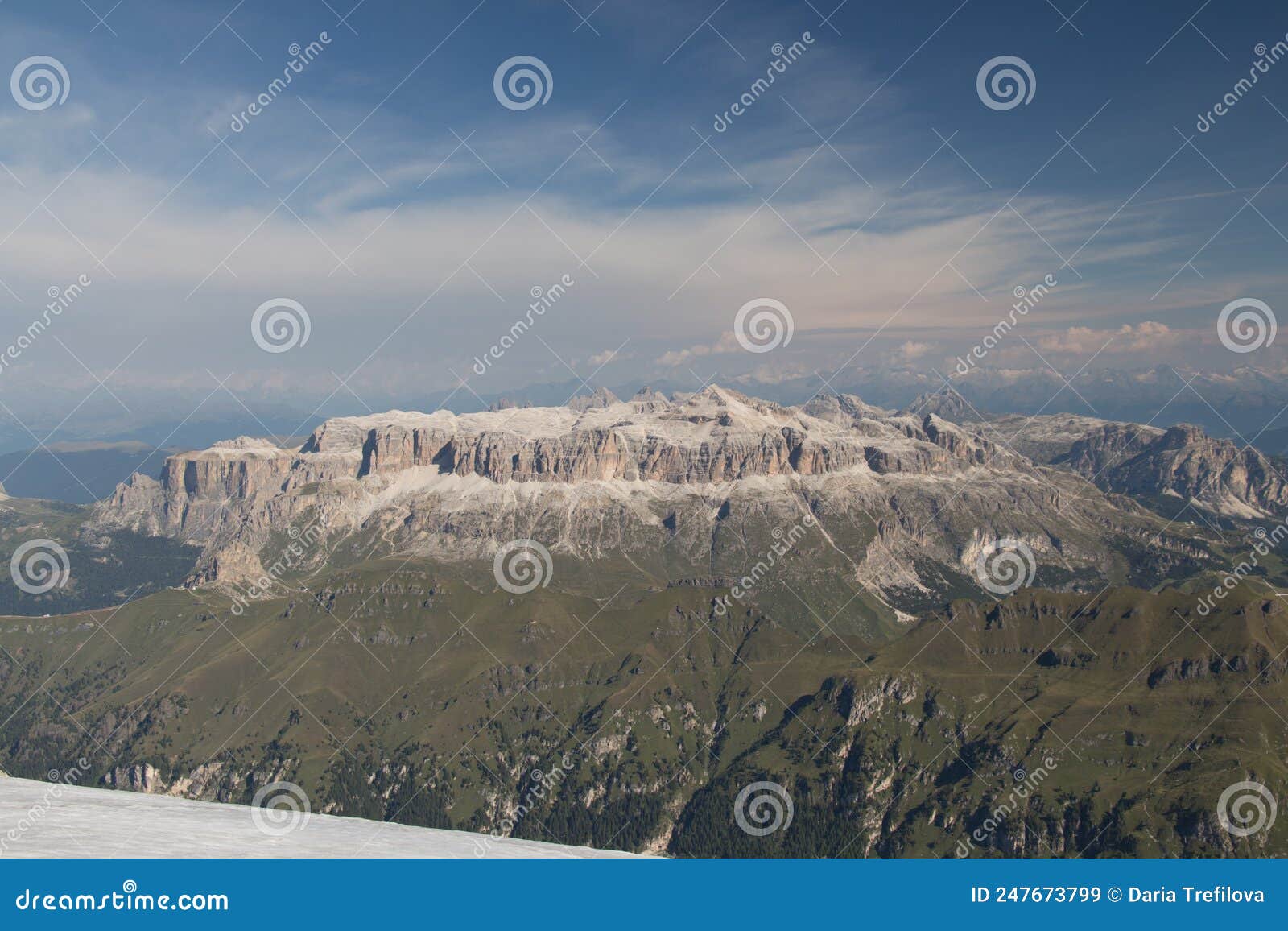 Mountain Landscape. Sella Group Mountains Seeing from Marmolada Glacier ...