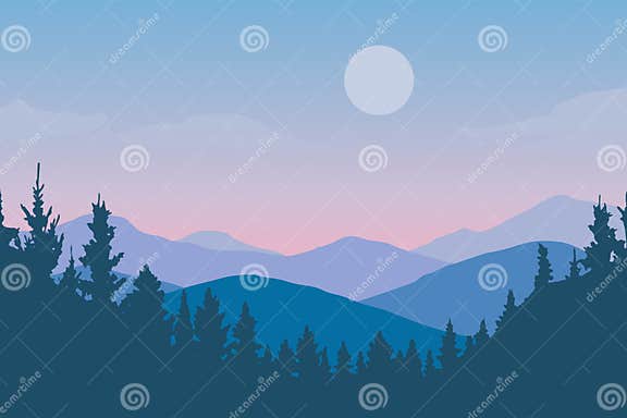 Mountain Landscape Silhouette Vector Design Stock Vector - Illustration ...