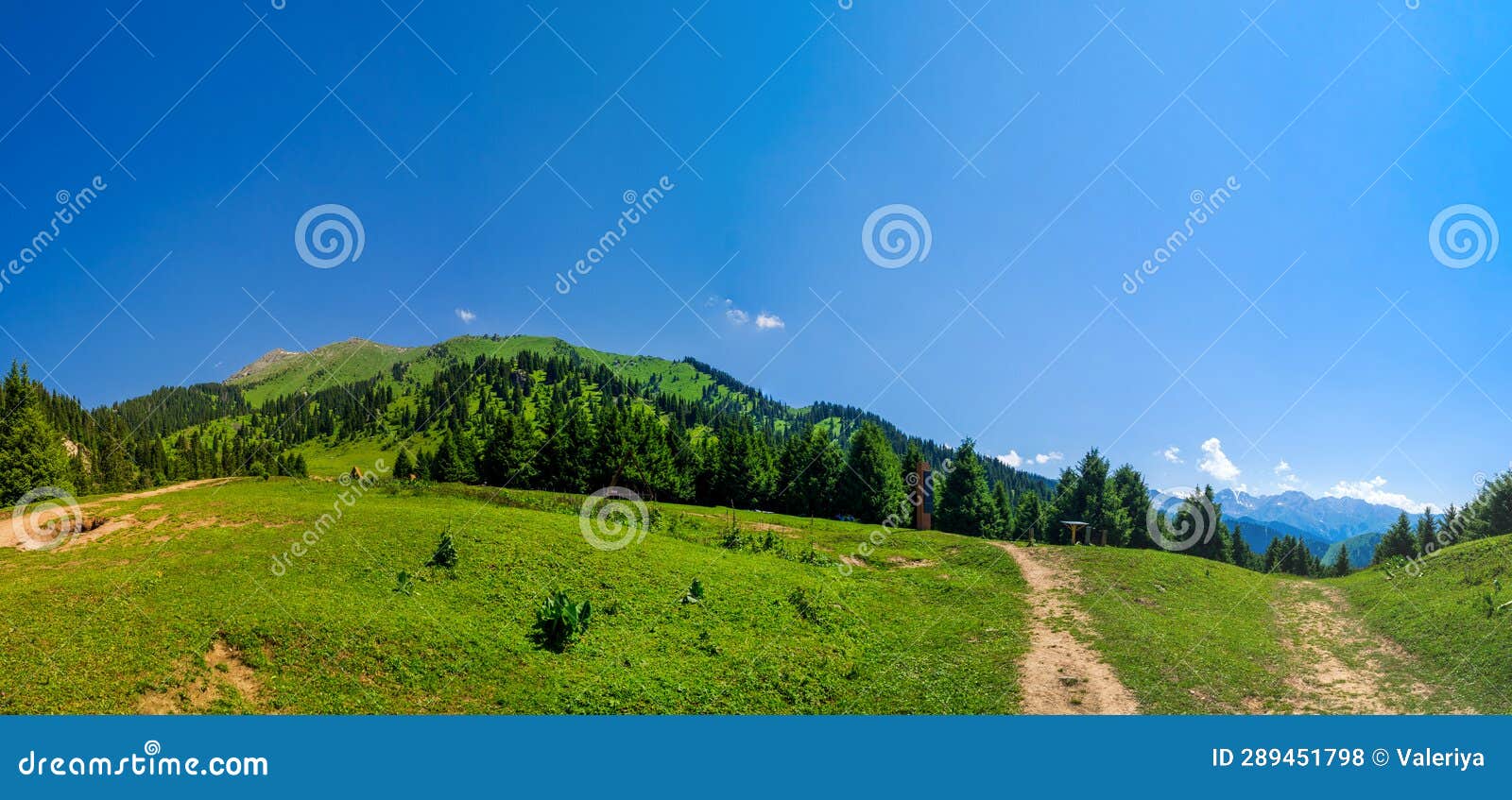 Mountain Landscape in Summer with a Trail Stock Photo - Image of summer ...