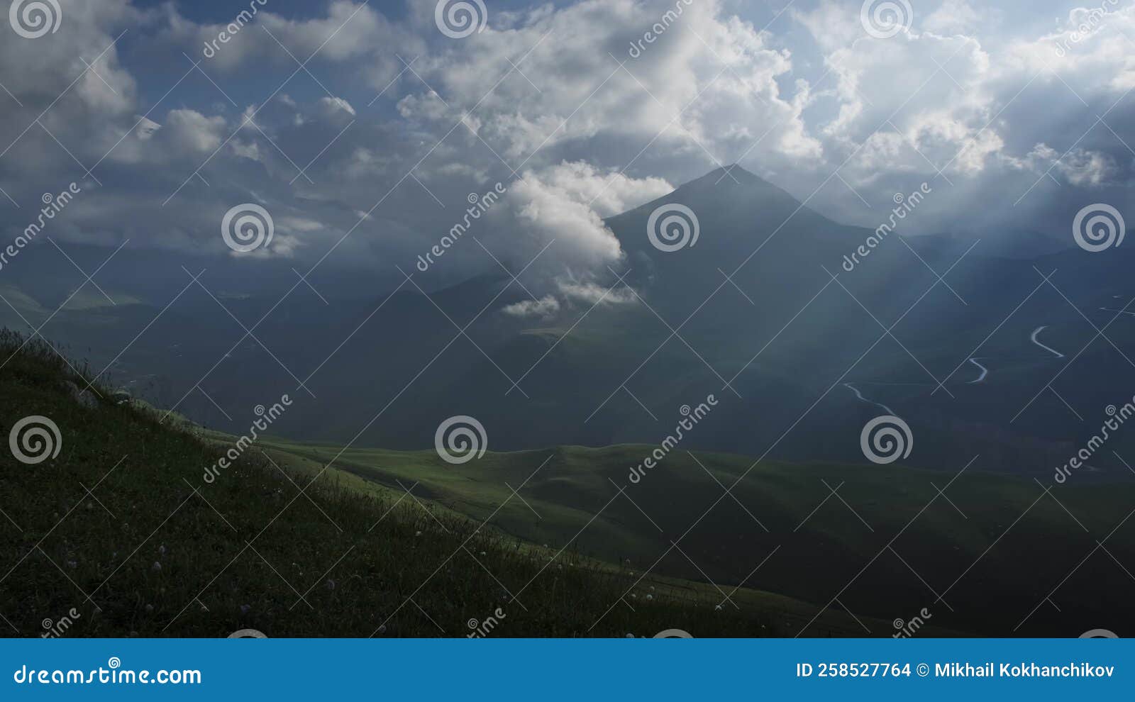 Mountain Landscape with Sun Rays Stock Footage - Video of nature ...