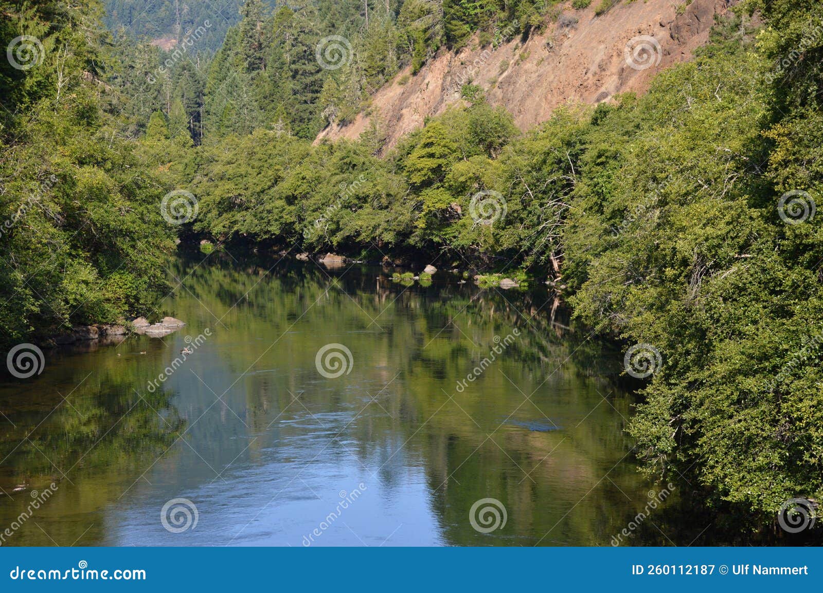 Mountain Landscape at the Umpqua River, Oregon Stock Image - Image of ...