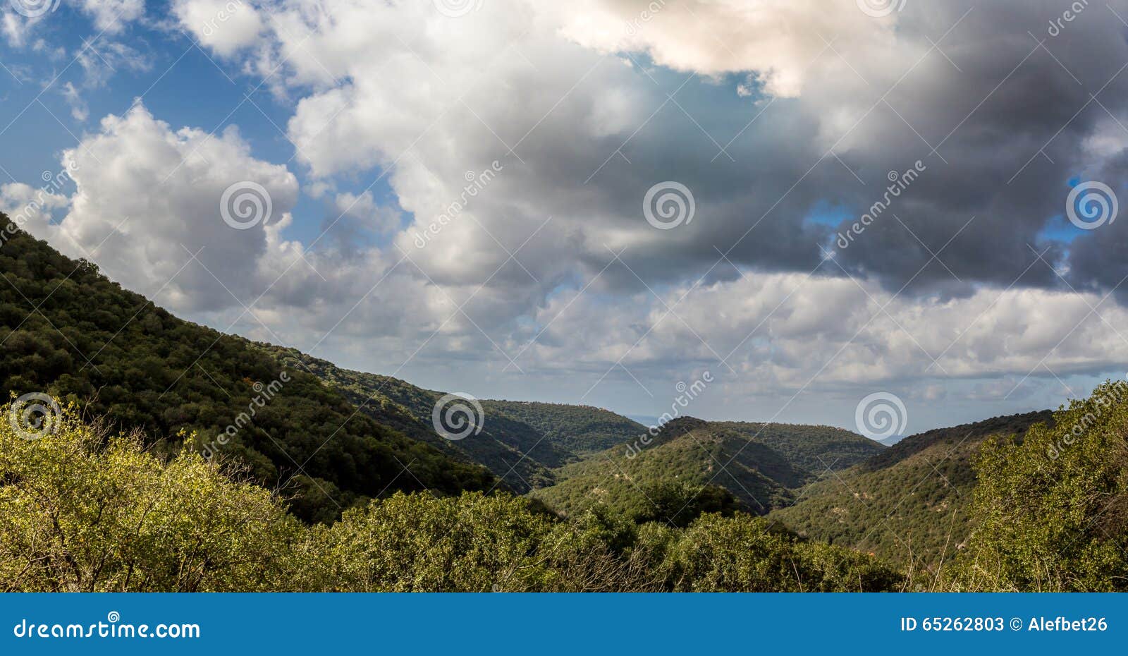Mountain Landscape, Upper Galilee in Israel Stock Image - Image of land ...