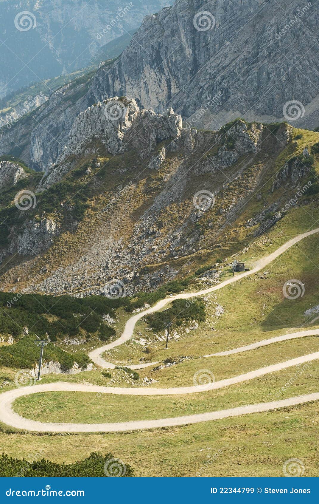 Mountain Landscape with Winding Trail Stock Image - Image of ...
