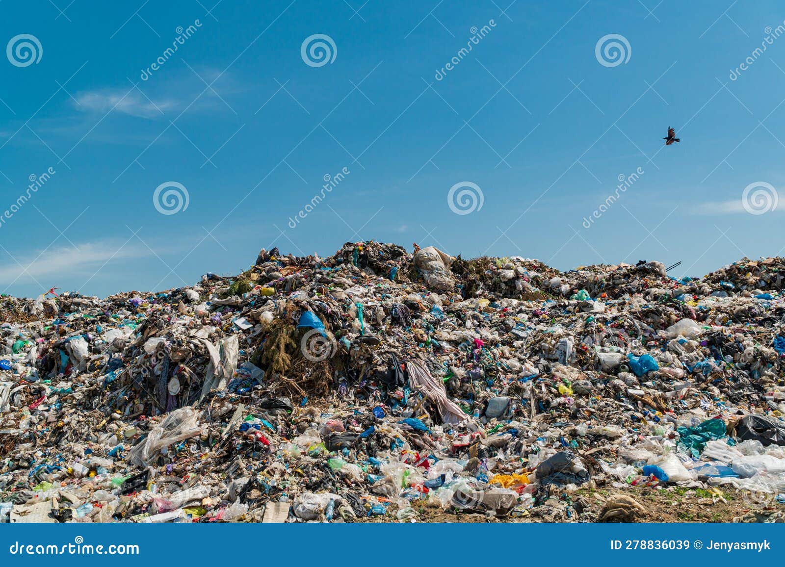 Mountain Large Garbage Pile and Pollution. Landscape with Garbage Dump ...