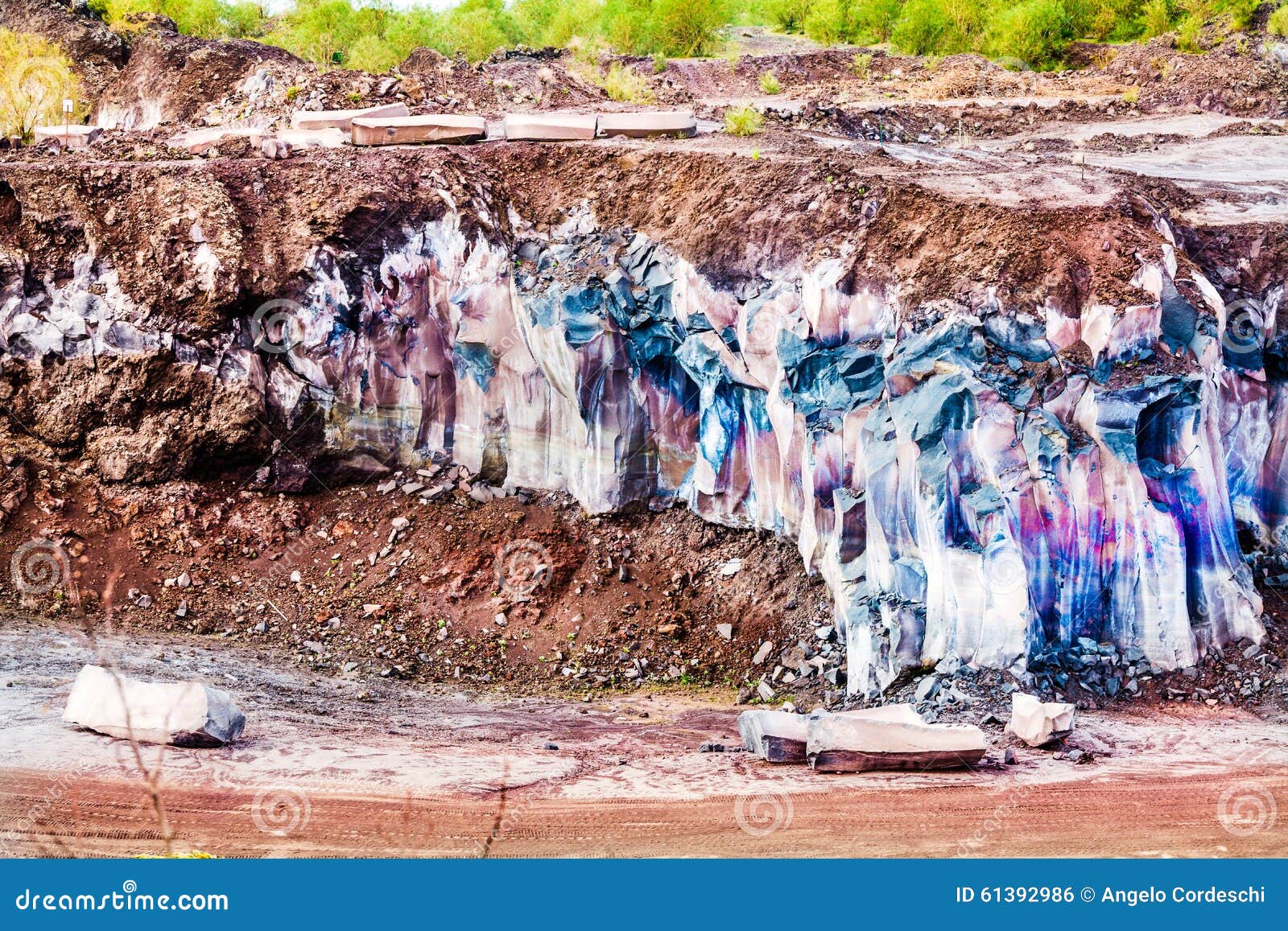 Mountain Lava. Layered Terrain with Geological Rock Material. Stock ...