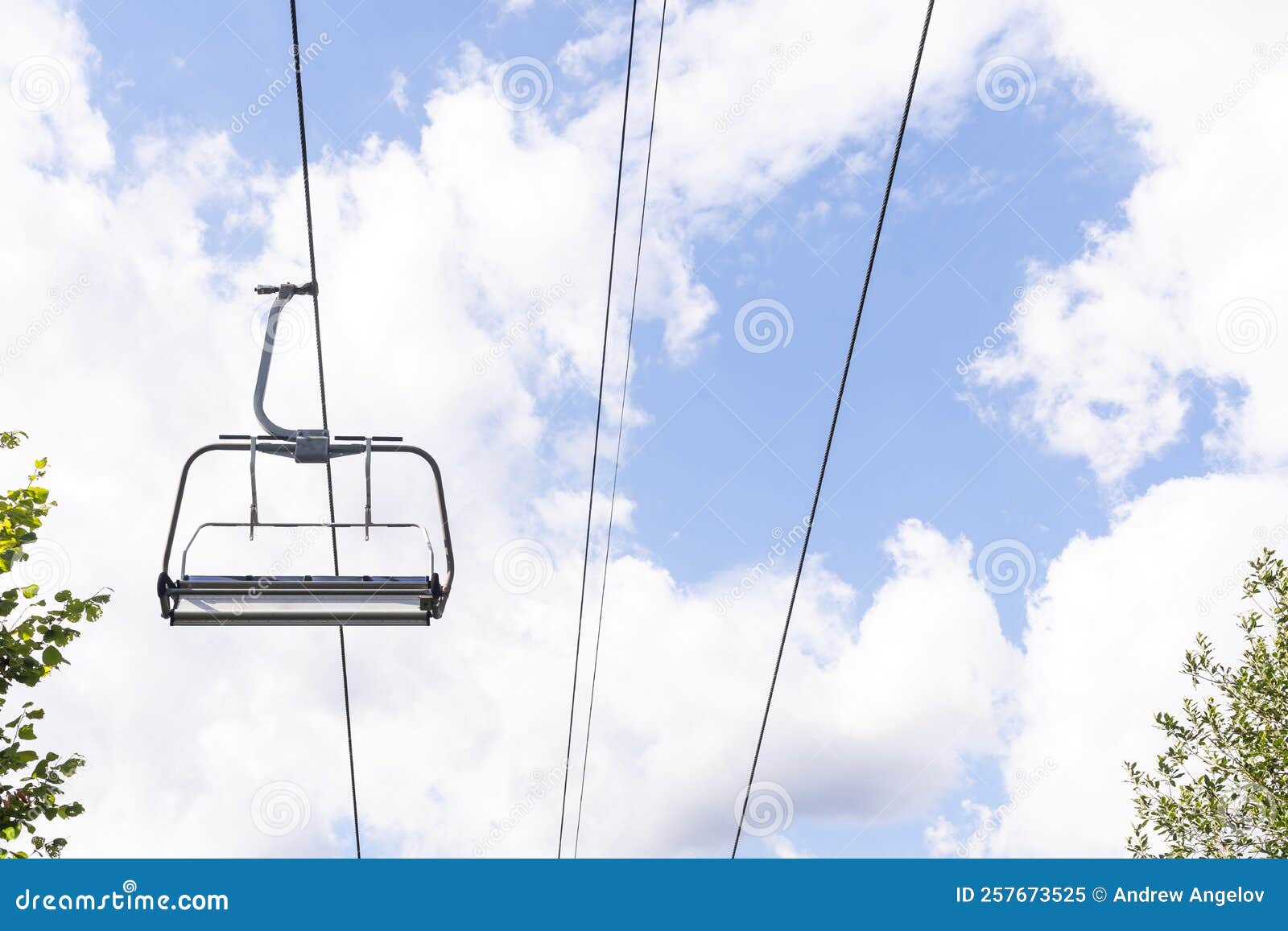 Mountain Lift on Sky Background. Empty Space for Text Stock Image ...