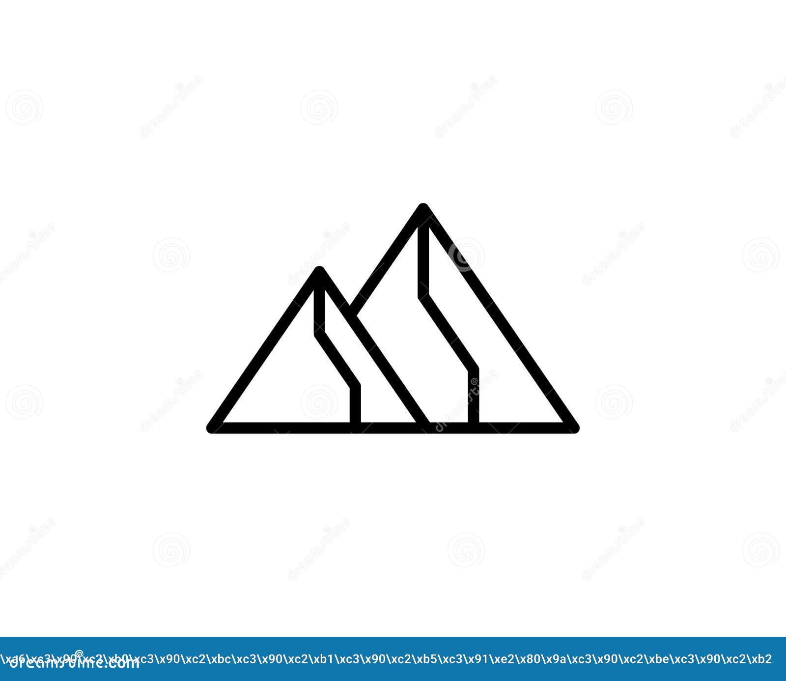 Mountain line icon stock vector. Illustration of rock - 193083068