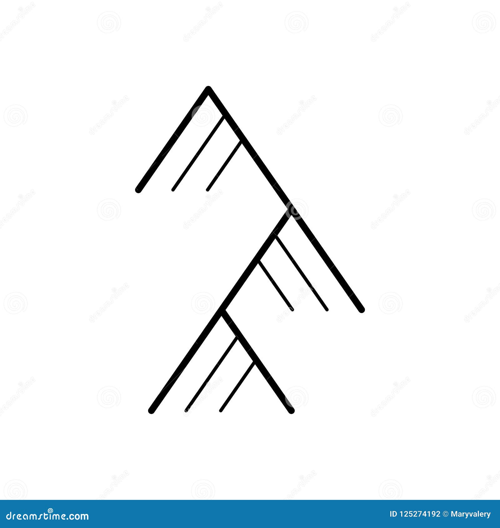 Mountain Linear Sign. Rock Symbol Vector Illustration Stock Vector ...