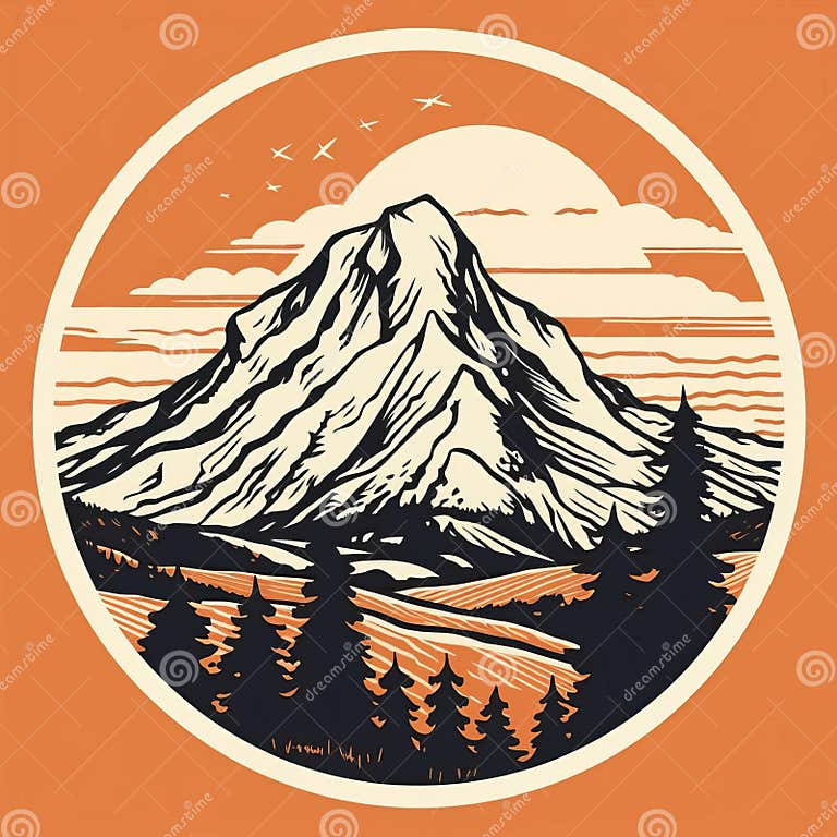 Minimalist Linocut Mountain Artwork: Embracing Negative Space with Bold ...