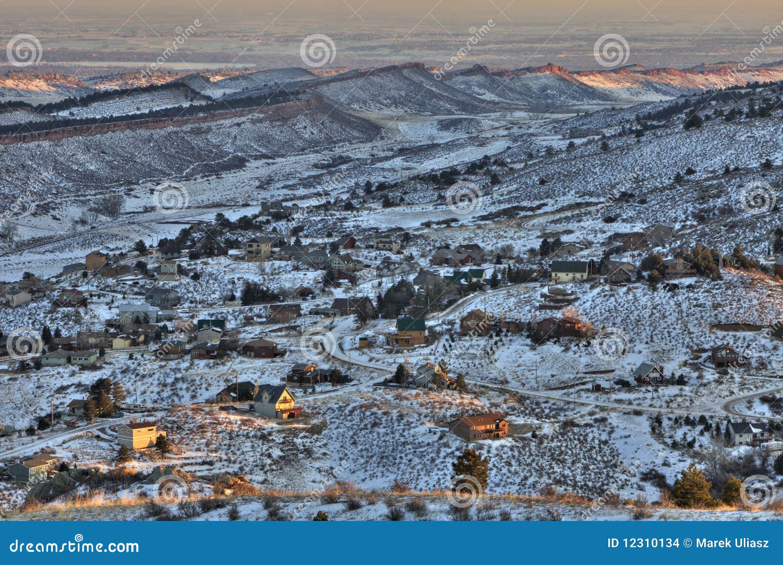 Mountain Living at Colorado Foothills Stock Photo - Image of reservoir ...