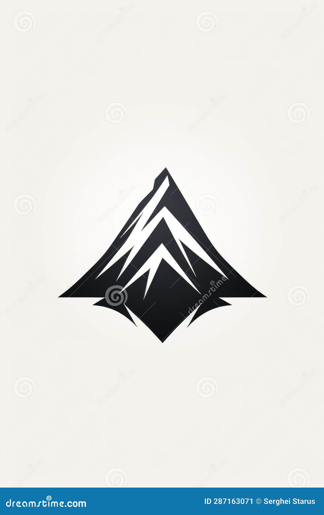 A Mountain Logo with a Black and White Design. Generative AI Image ...