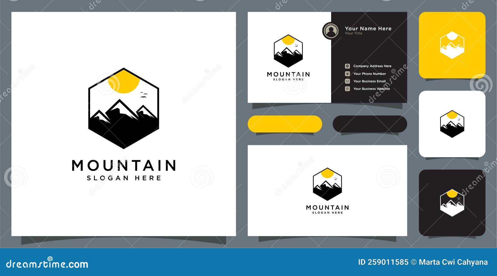 Mountain Nature Logo Vector Design Template Stock Vector - Illustration ...