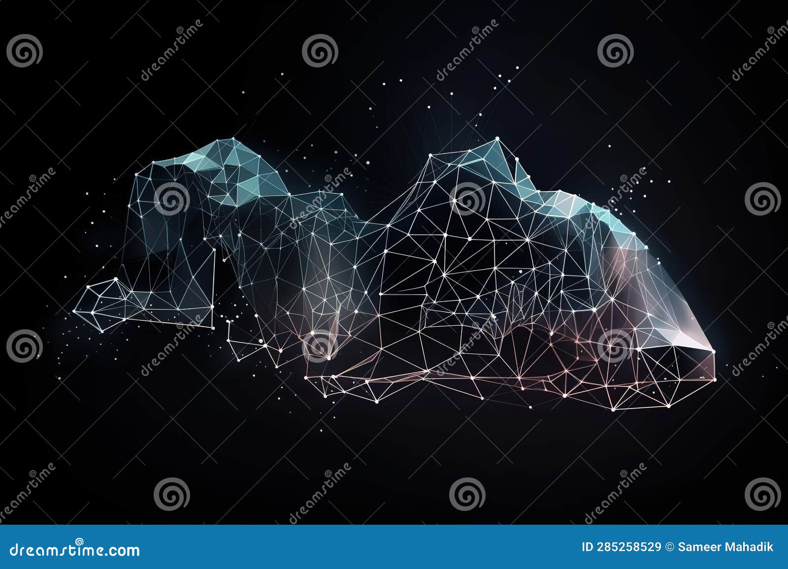 Mountain Look-a-like Graph in Colourful Lines and Black Background ...