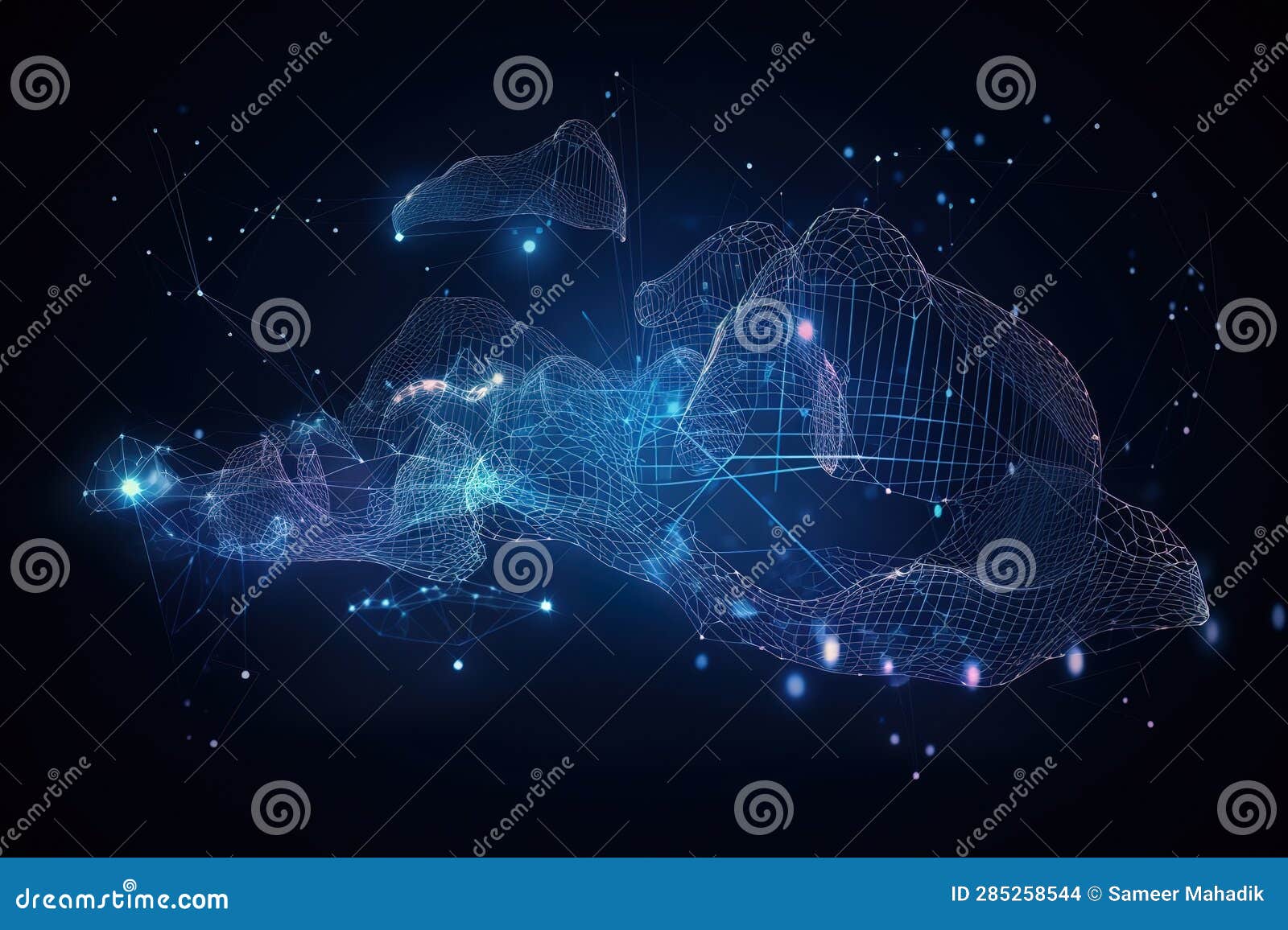 Mountain Look-a-like Graph in Colourful Lines and Black Background ...