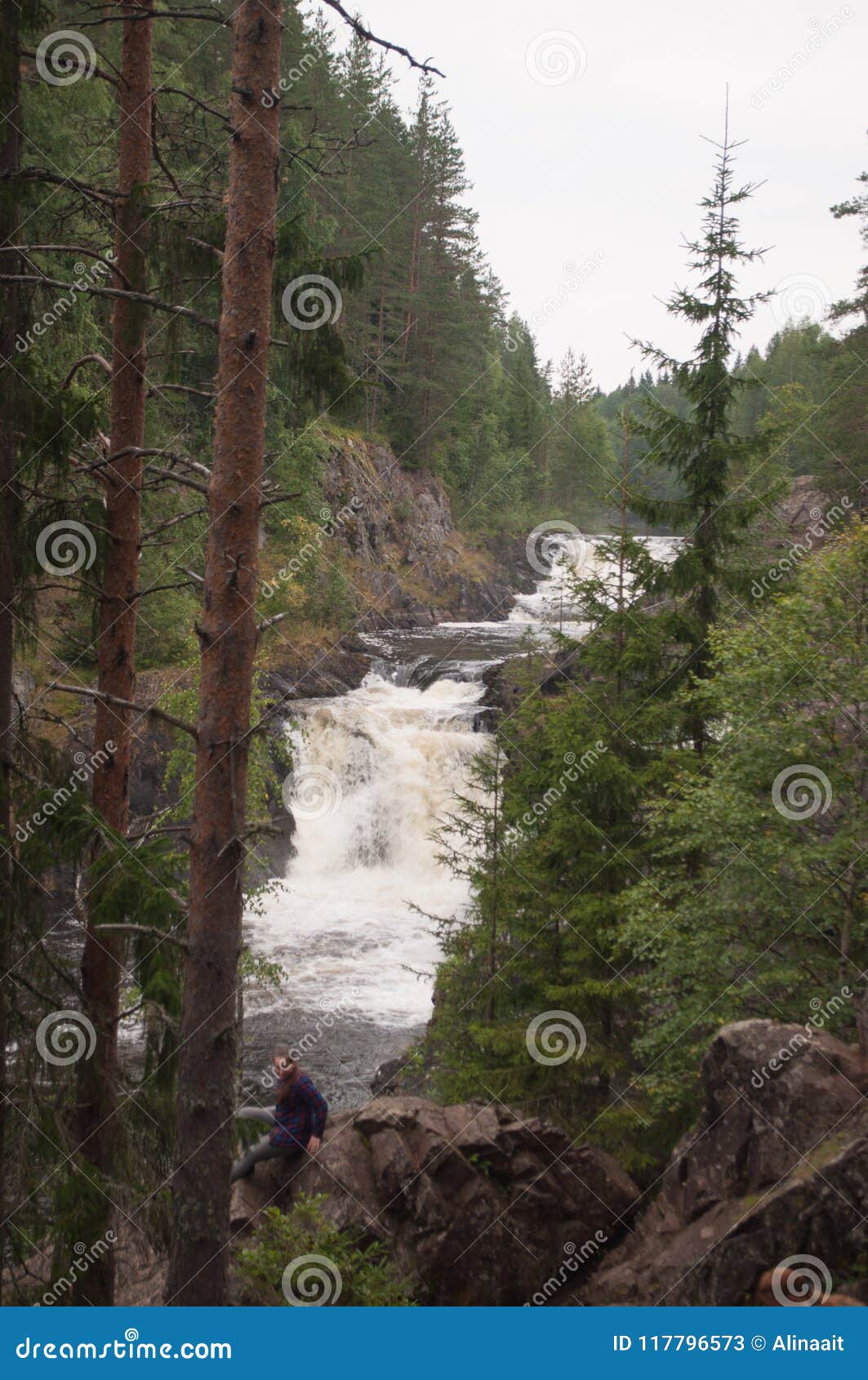 Mountain Low Waterfall with a Rapid Current Stock Image - Image of ...
