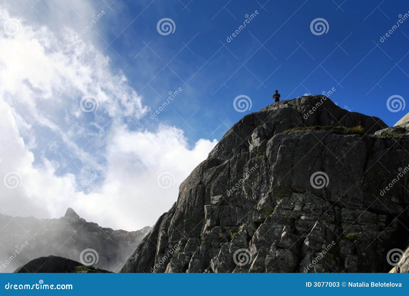 Mountain and man stock image. Image of beauty, exploration - 3077003