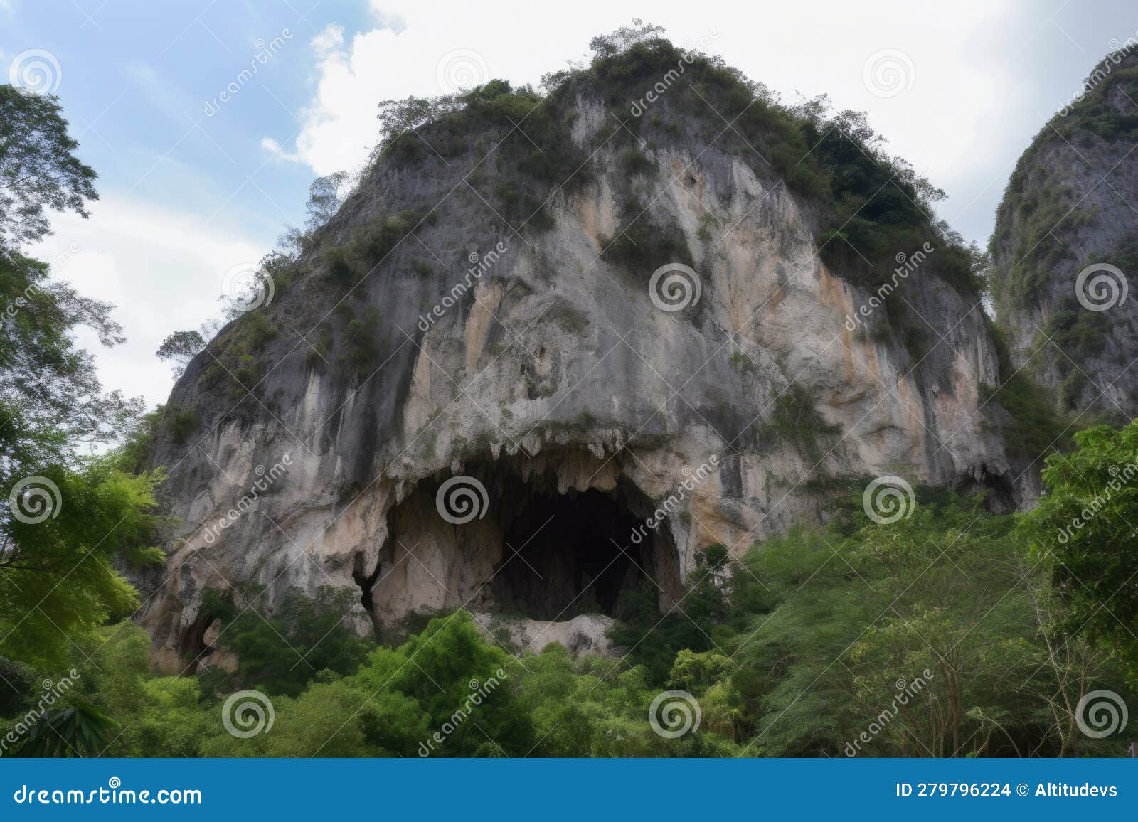 Mountain with Massive Cave-in, Exposing the Rock and Mineral Formations ...