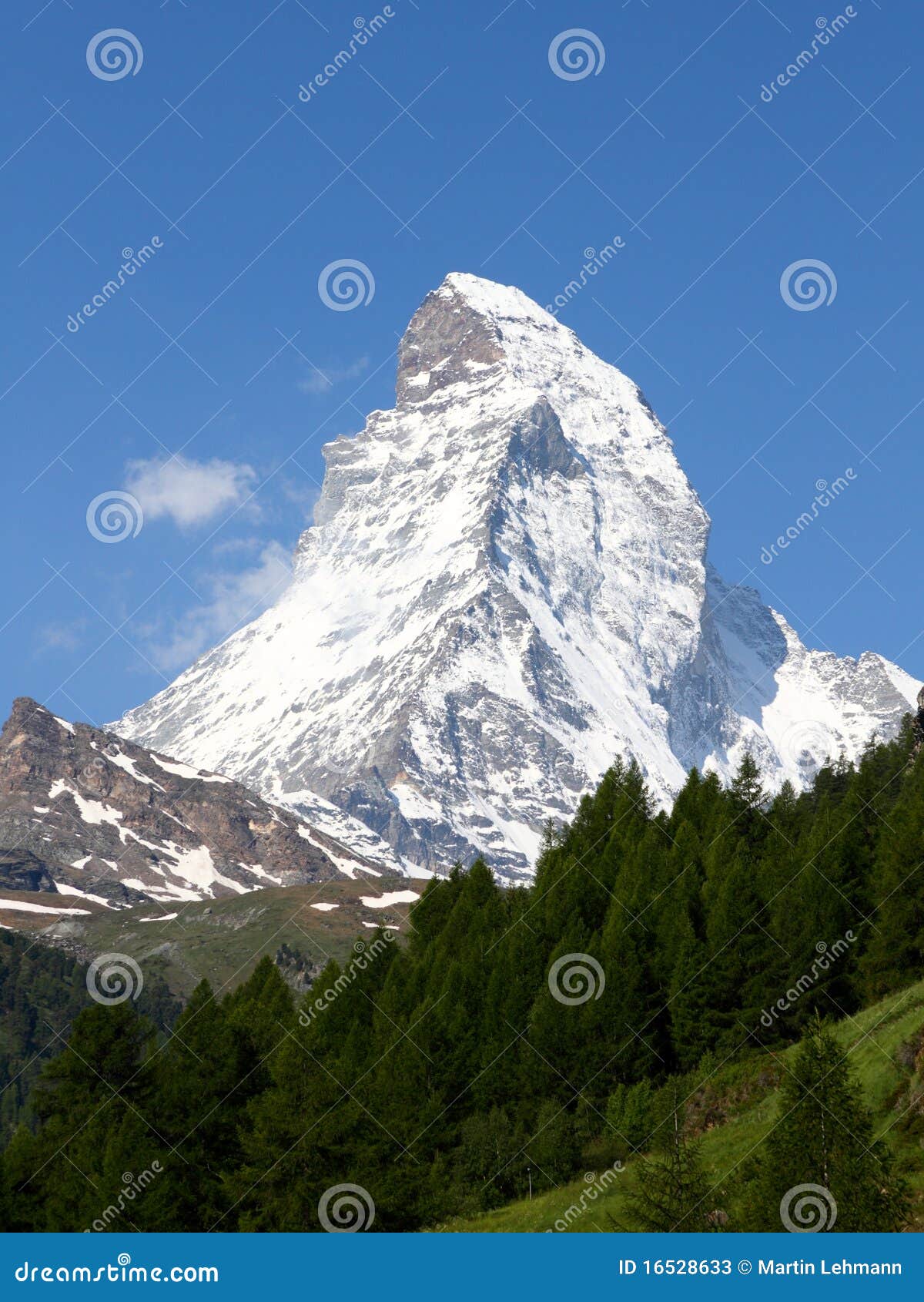 Mountain Matterhorn in Summer Stock Image - Image of peak, european ...