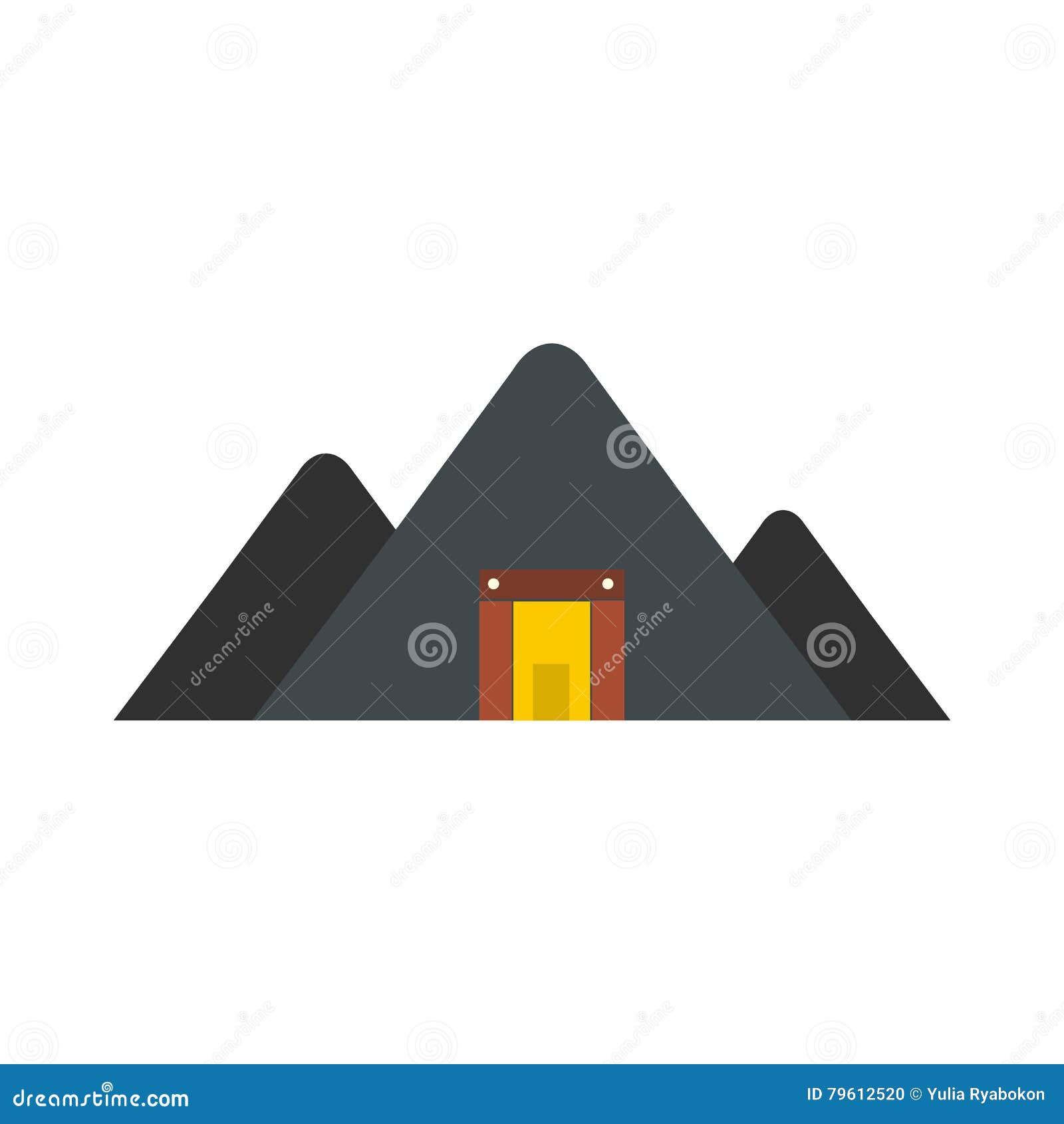 Mountain Mine Icon, Icon Cartoon Vector Illustration | CartoonDealer ...