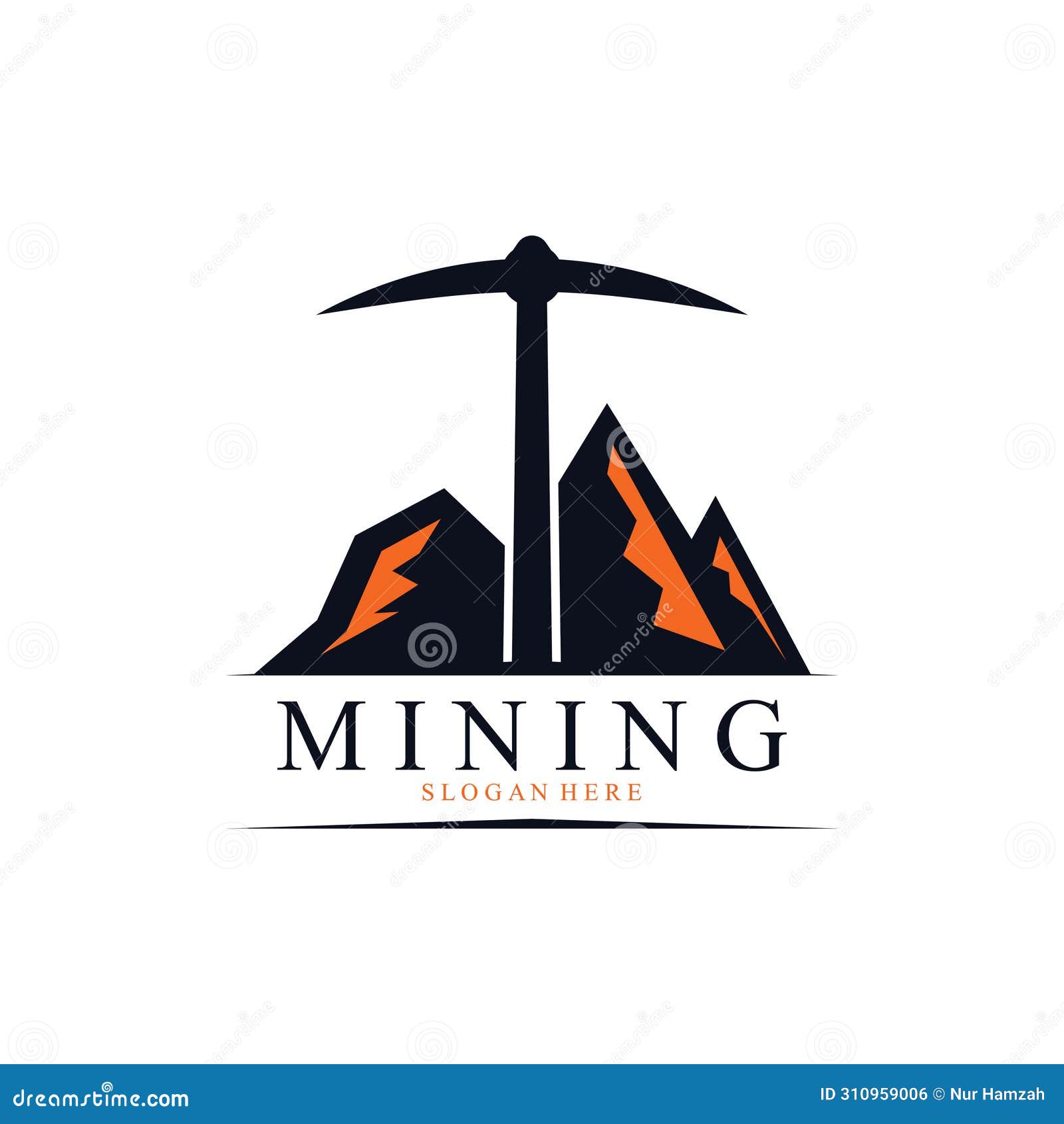 Mountain Mining Logo Silhouette Design Vector Illustration Stock Vector ...