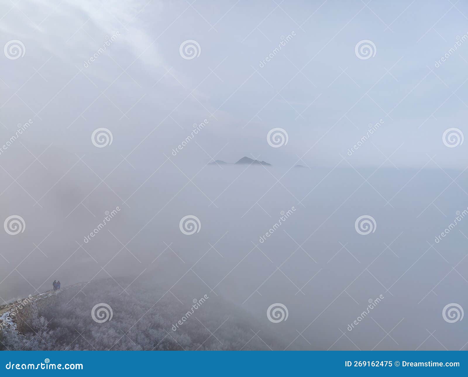 Mountain in the mist stock image. Image of snow, haze - 269162475