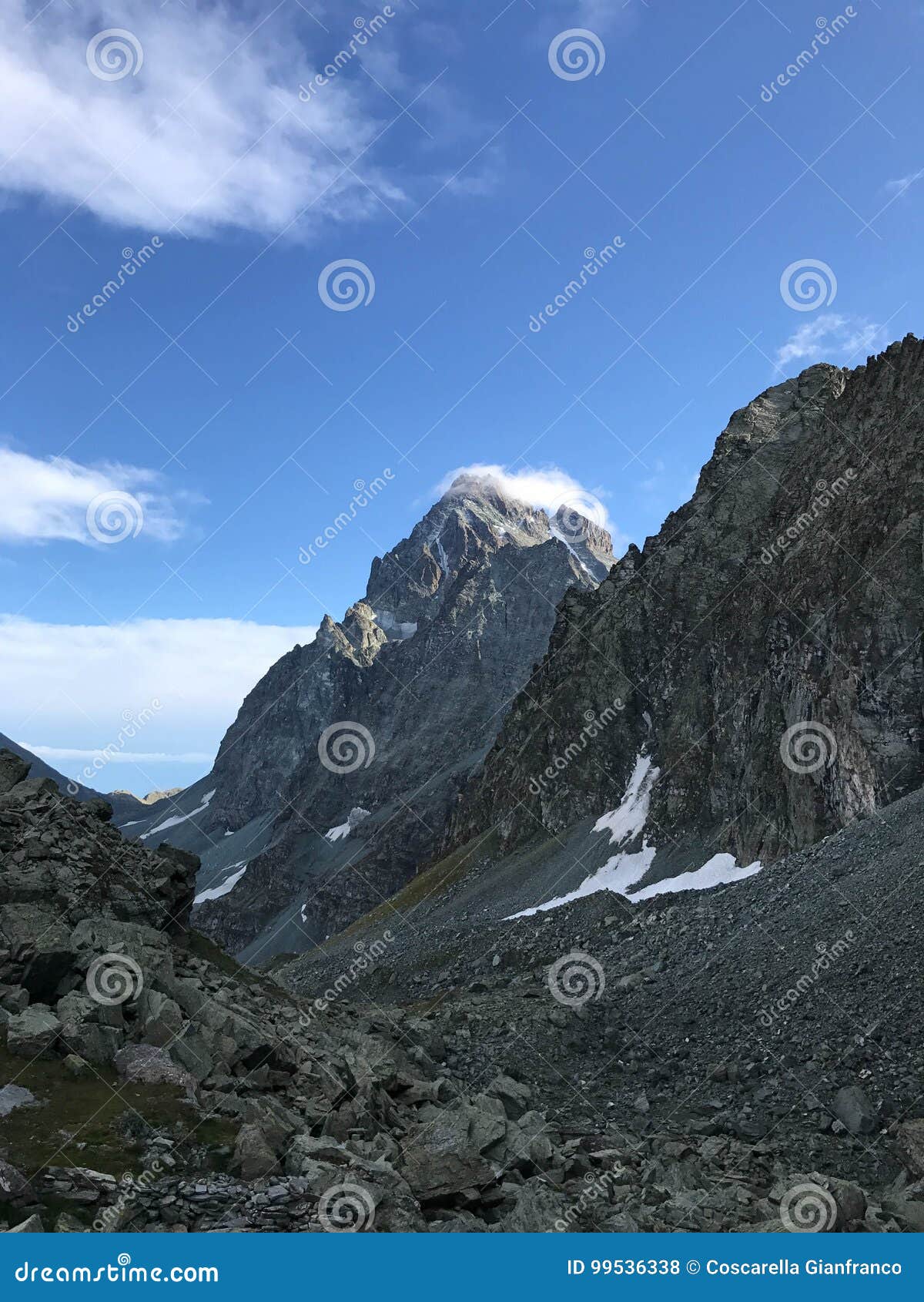 The Mountain Monviso, Piedmont - Italy Stock Photo - Image of meadow ...
