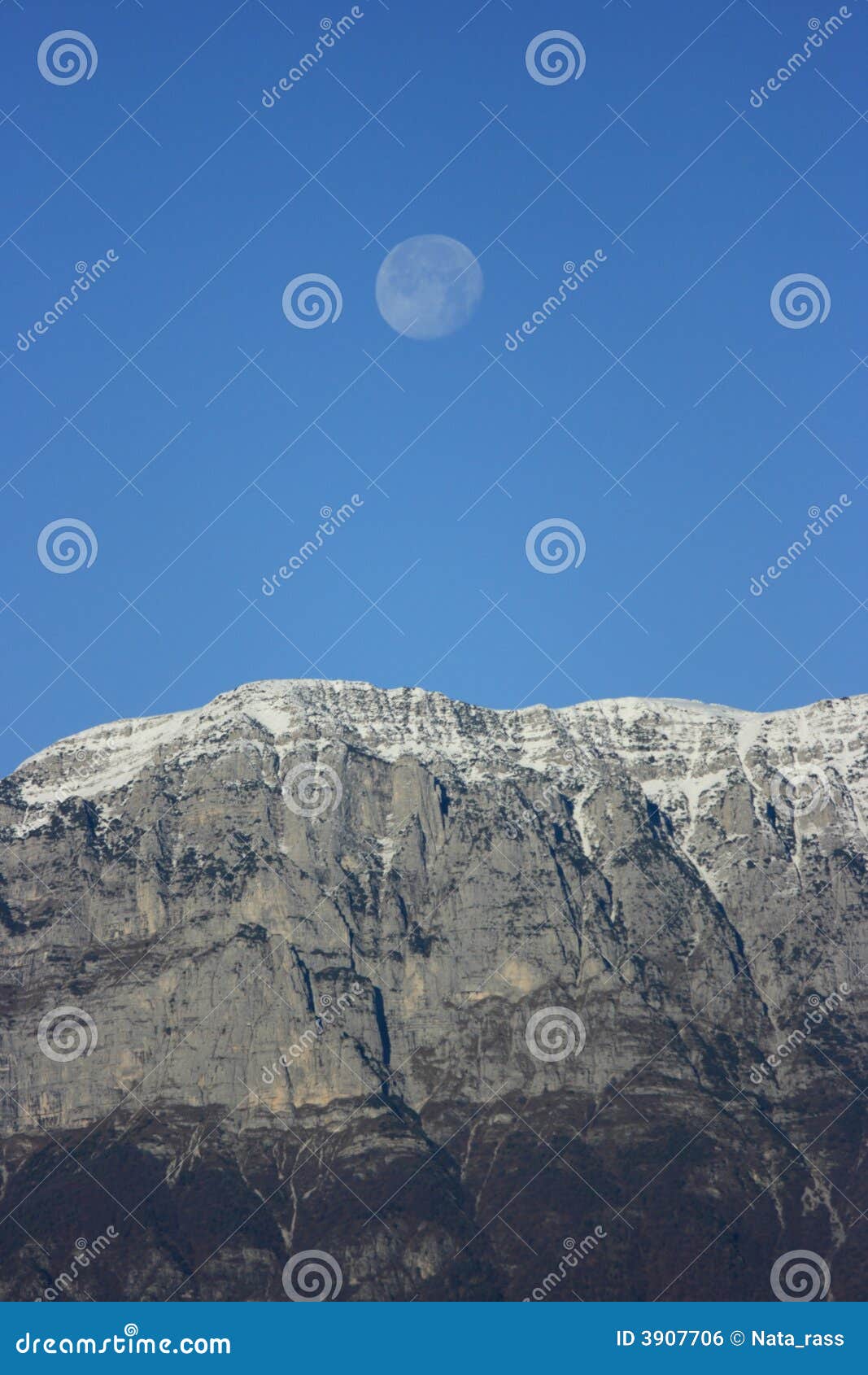 Mountain&moon stock photo. Image of peak, copy, copyspace - 3907706