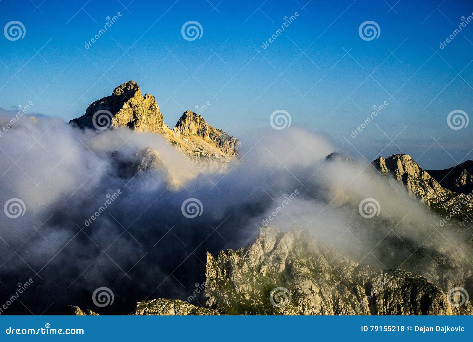 Mountain in the Morning Mist Stock Photo - Image of peak, view: 79155218