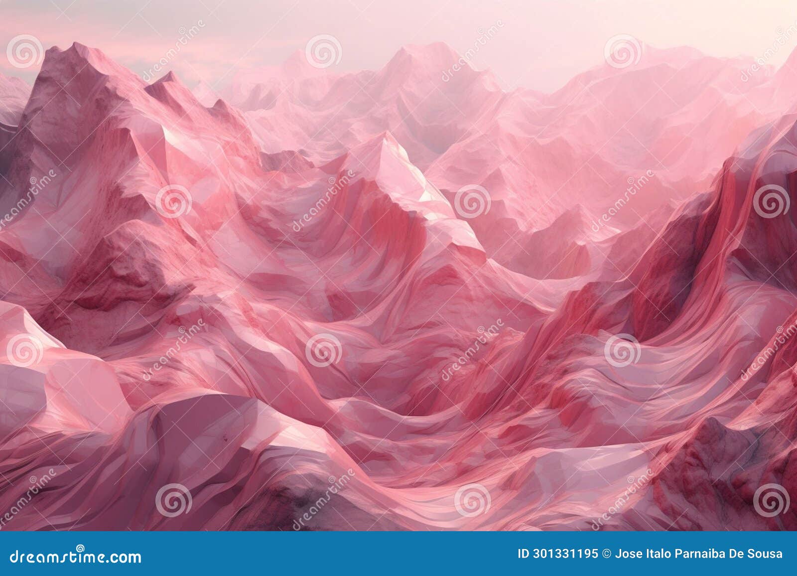 Mountain Mural Rock Formations Painted with Pink Stock Illustration ...