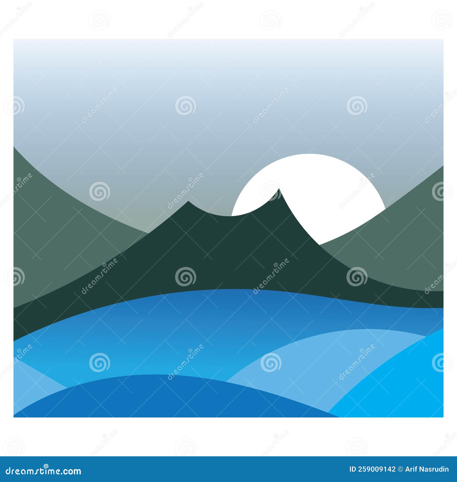 Mountain Nature Landscape Design Template Illustration Vector Stock ...
