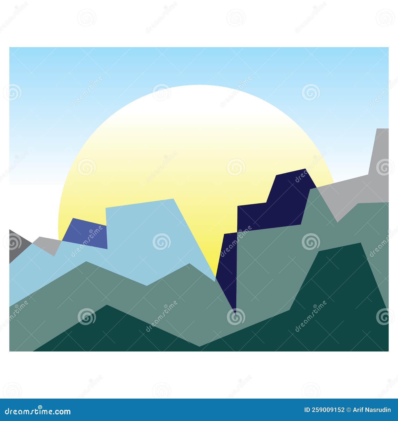Mountain Nature Landscape Design Template Illustration Vector Stock ...