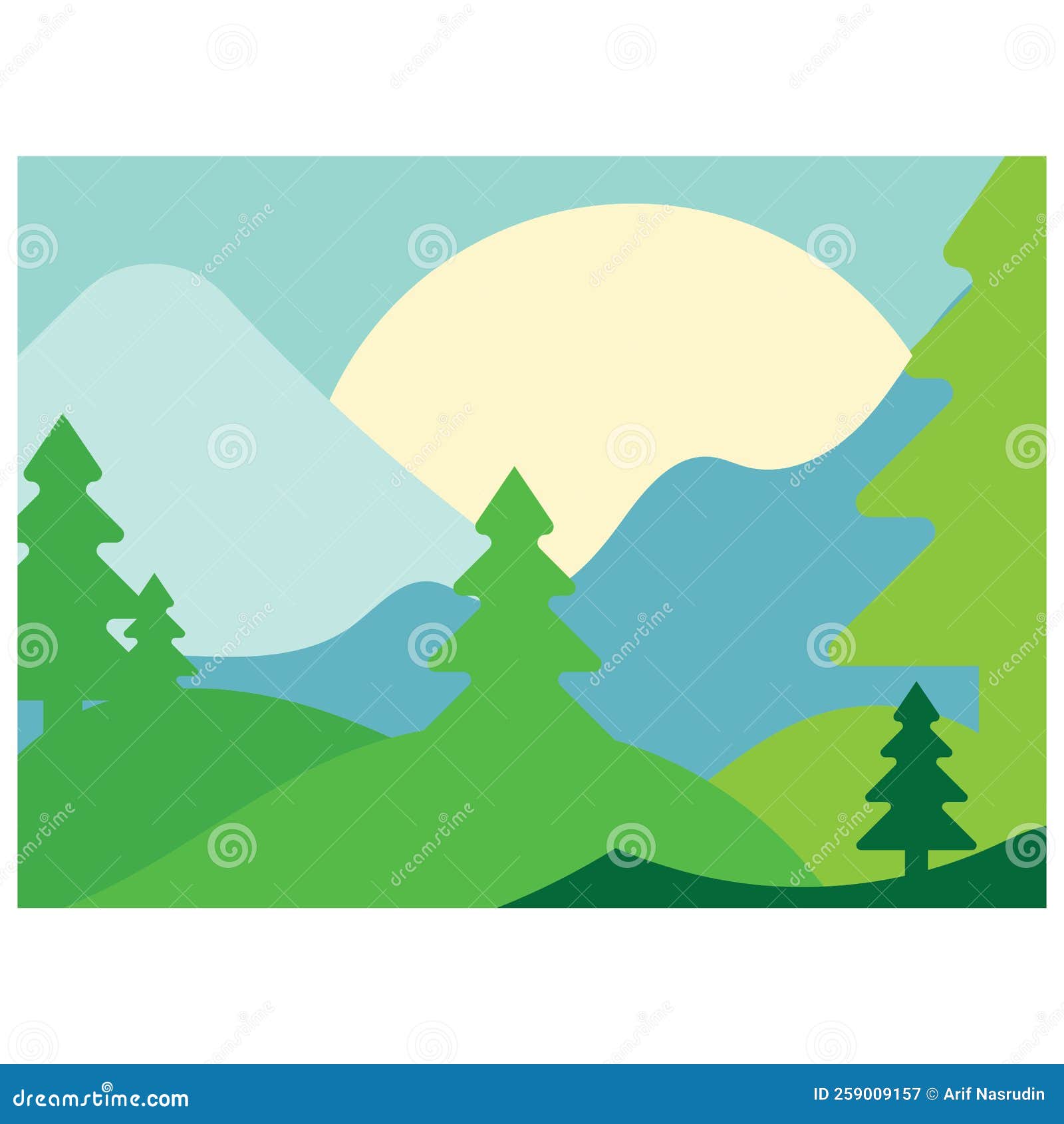 Mountain Nature Landscape Design Template Illustration Vector Stock ...