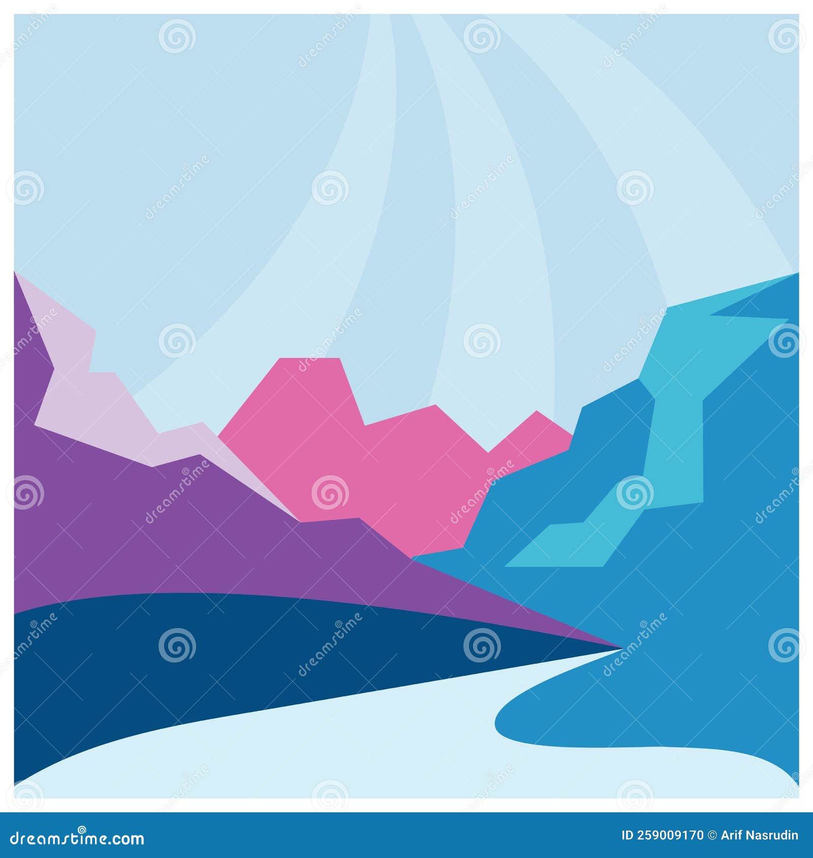 Mountain Nature Landscape Design Template Illustration Vector Stock ...